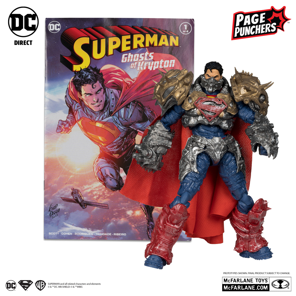 SUPERMAN 7″ FIGURE WITH SUPERMAN: GHOSTS OF KRYPTON COMIC (PAGE PUNCHE ...