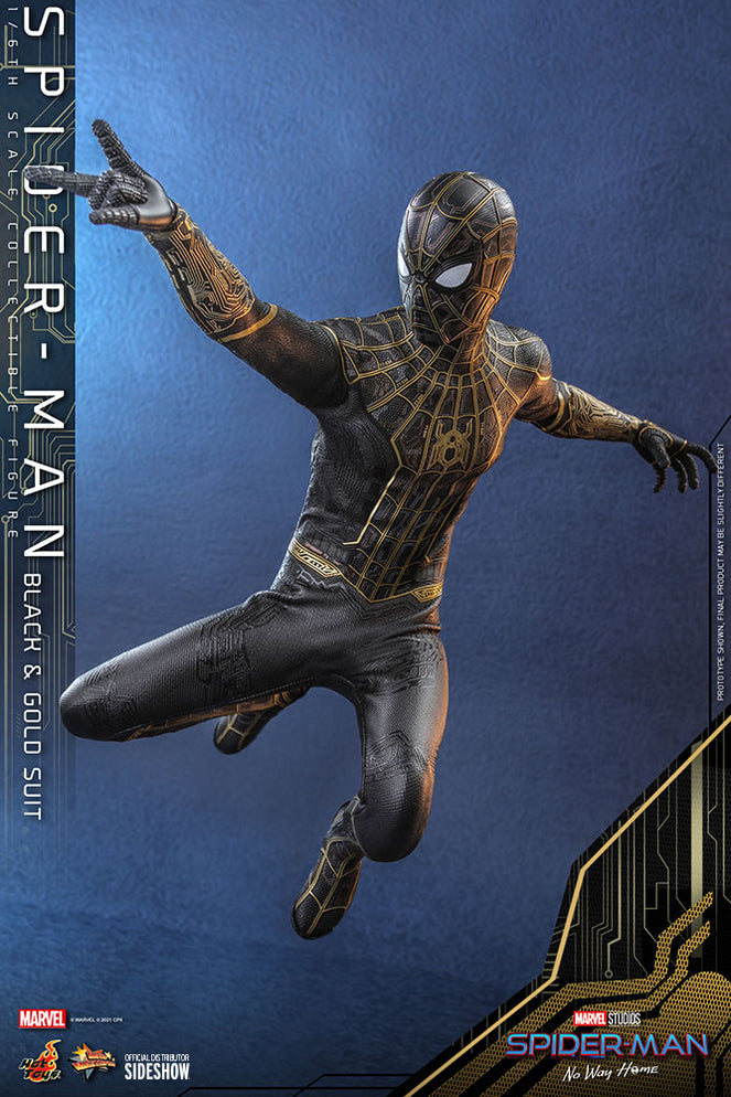 Spider-Man Black & Gold Suit MMS604 | Sixth Scale Action Figure | Hot ...
