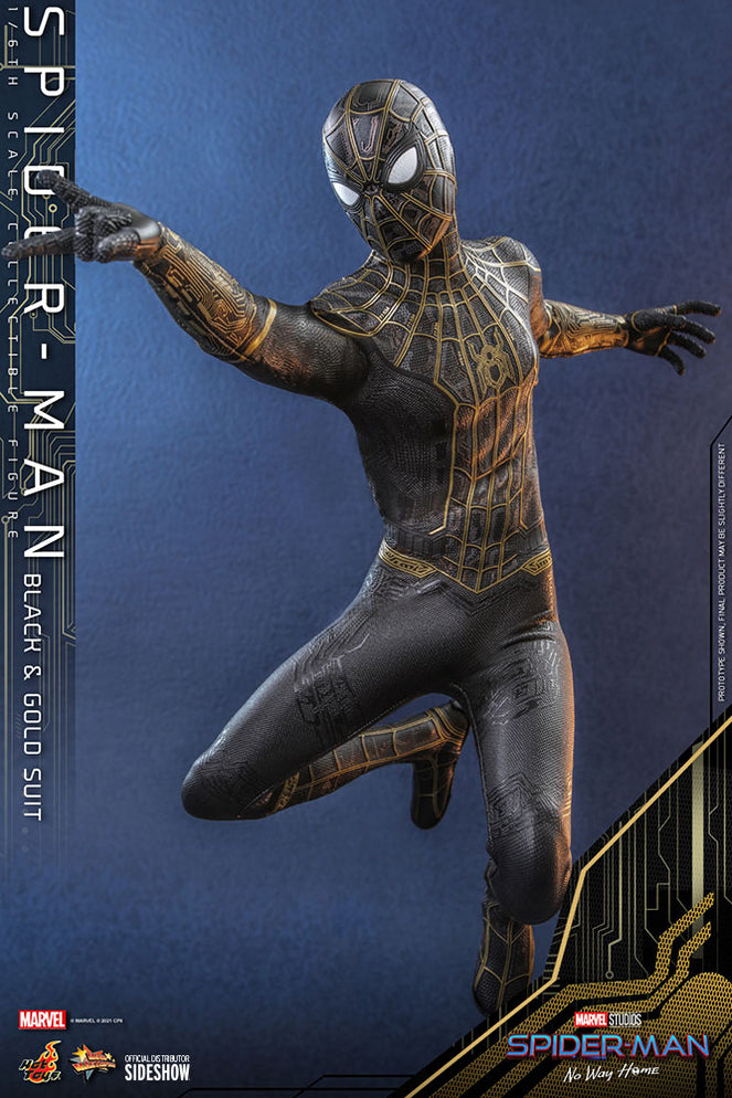 Spider-Man Black & Gold Suit MMS604 | Sixth Scale Action Figure | Hot ...