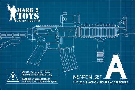 Weapon Set: A (MARK 2 TOYS) 1/12 Scale — Heroes World